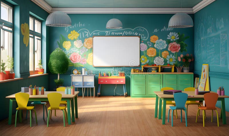 A Colorful Classroom - Back To School Theme Stock Illustration ...