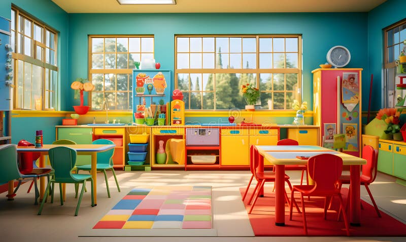 A Colorful Classroom - Back To School Theme Stock Illustration ...