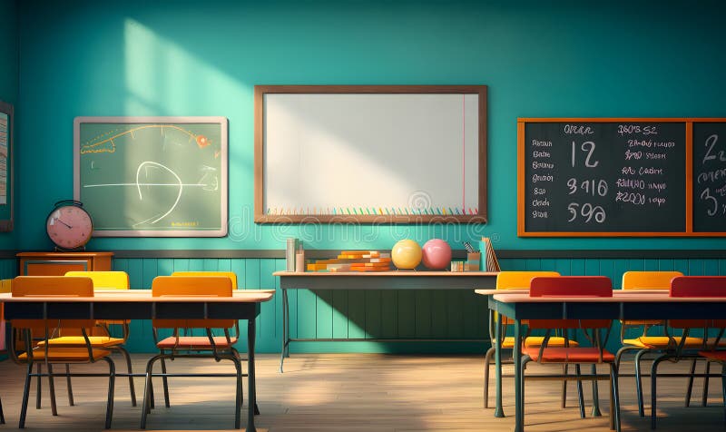 A Colorful Classroom - Back To School Theme Stock Illustration ...