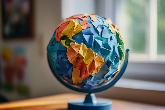 Colorful Classroom Globe Displaying Continents and Countries in a ...