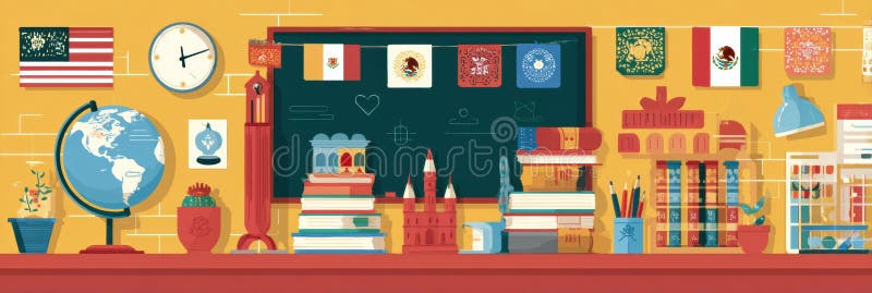 Educational Layout Showcasing Hispanic Flags and Cultural Symbols in a ...