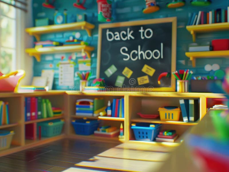 Colorful Classroom Ready for the School Year Stock Photo - Image of ...
