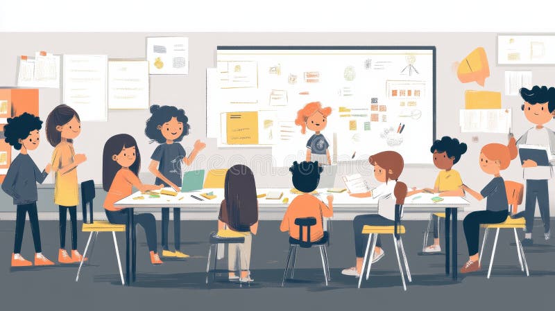 In a Colorful Classroom, Students of Various Cultural Backgrounds ...