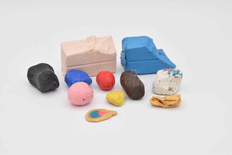 Colorful Clay Bits On White Stock Image - Image of pink, design: 106004569