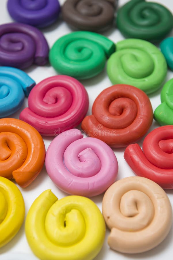 Colorful Clay for Kid on White Background Stock Photo - Image of craft ...