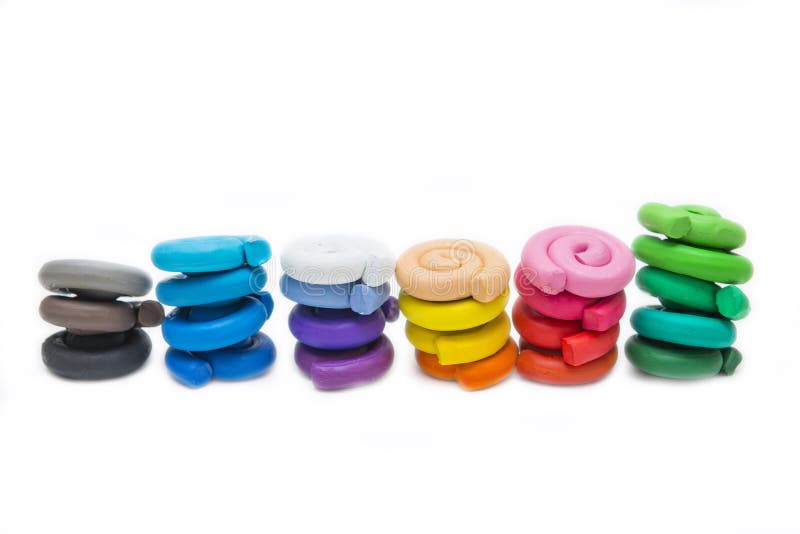 Colorful Clay for Kid on White Background Stock Photo - Image of ...