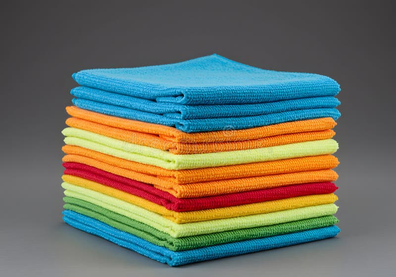 Colorful Cleaning Cloths Stacked Stock Illustration - Illustration of ...