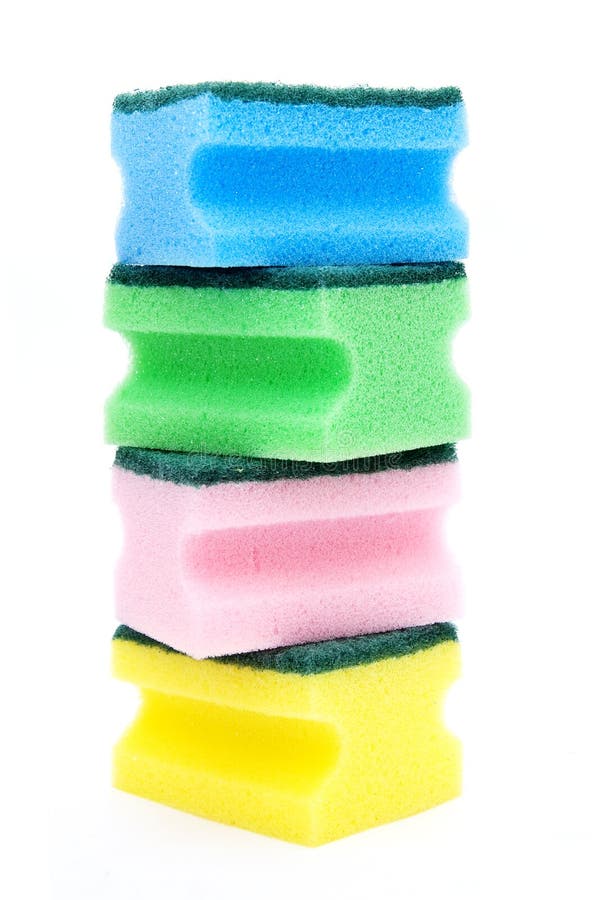 Colorful Sponges and Scrubber Stock Photo - Image of clean, service: 129008