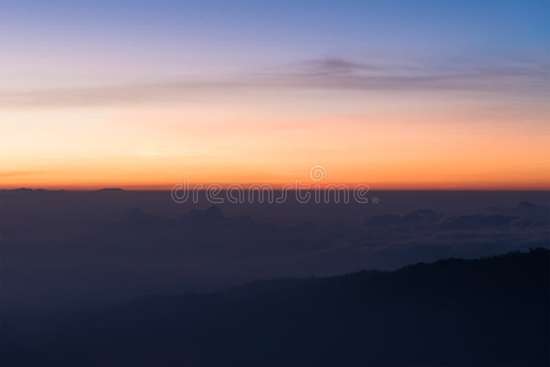 Colorful of Clear Sky and Mountain in the Morning Stock Image - Image ...