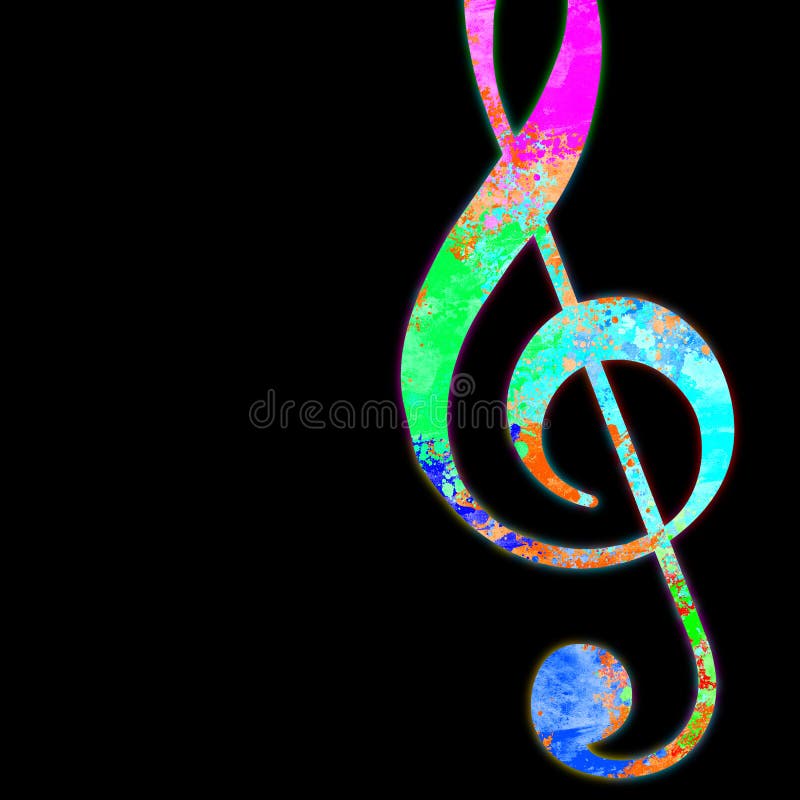 Colorful Clef and Music Notes Vector Illustration Stock Vector ...