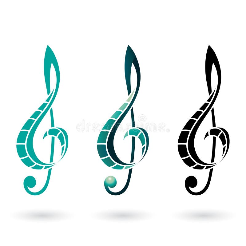 Colorful Clef and Music Notes Vector Illustration Stock Vector ...