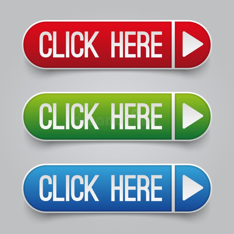 Colorful Click Here Web Vector Buttons Set Stock Vector - Illustration ...