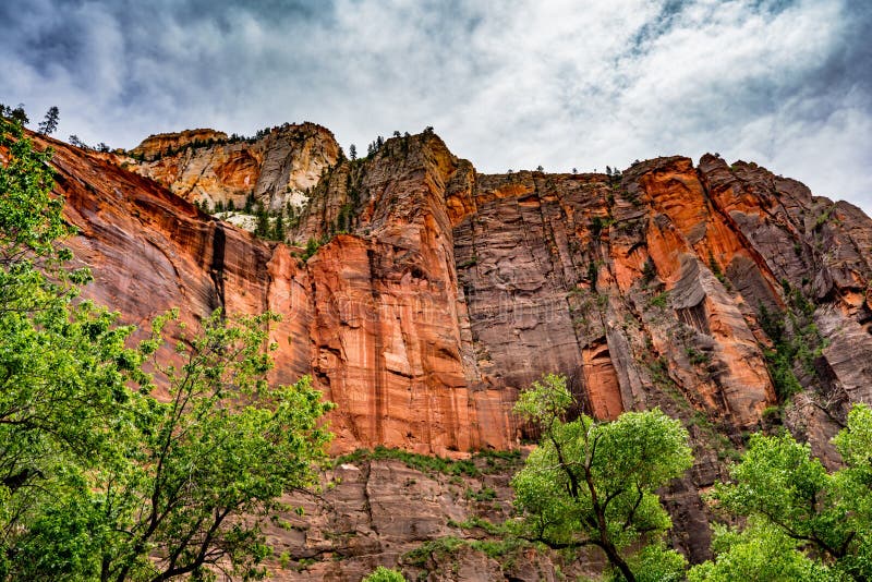Colorful Cliffs at Zion National Park, Utah. Stock Photo - Image of ...