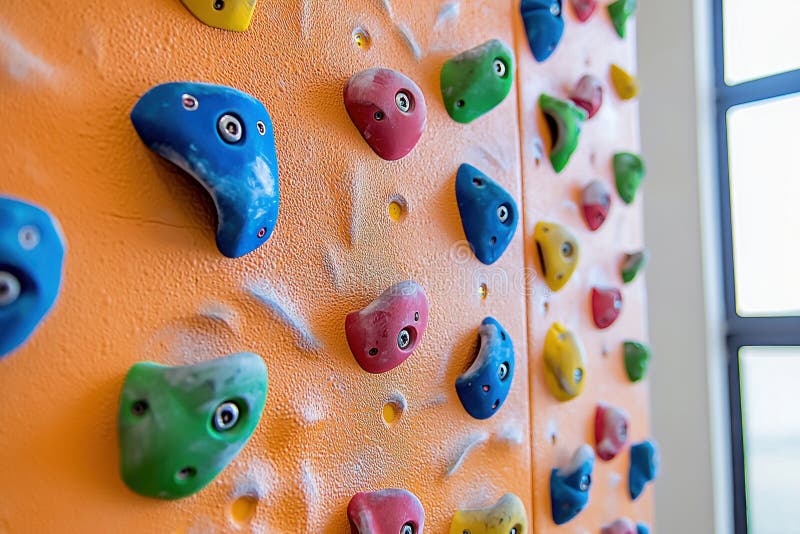 Colorful Climbing Wall for Indoor Rock Climbing Enthusiasts Stock ...