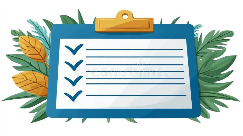 Colorful Clipboard with Checkboxes and Leaves, Perfect for Task ...