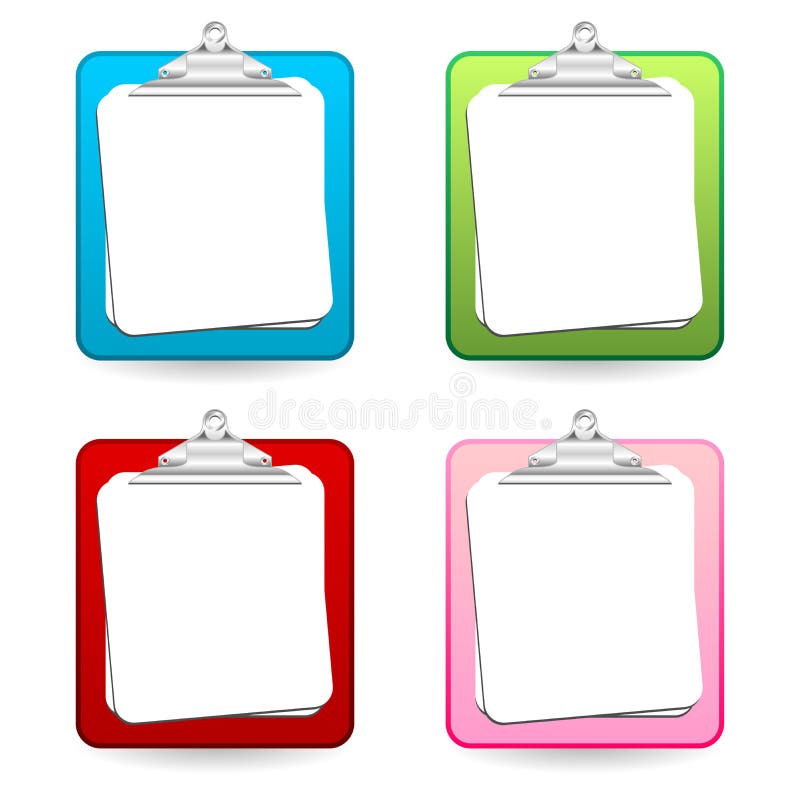 Colorful clipboards stock vector. Illustration of sheet - 13604283