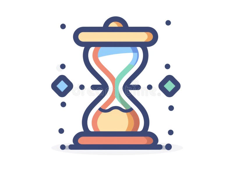 A Colorful Clock with a Blue and Yellow Face and a White Base Stock ...