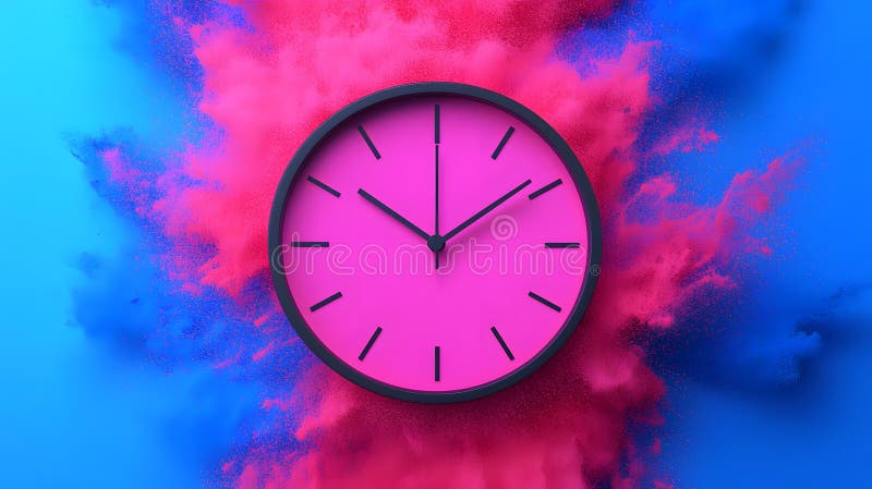 Colorful Clock Concept with Splashes Representing Time and Creativity ...