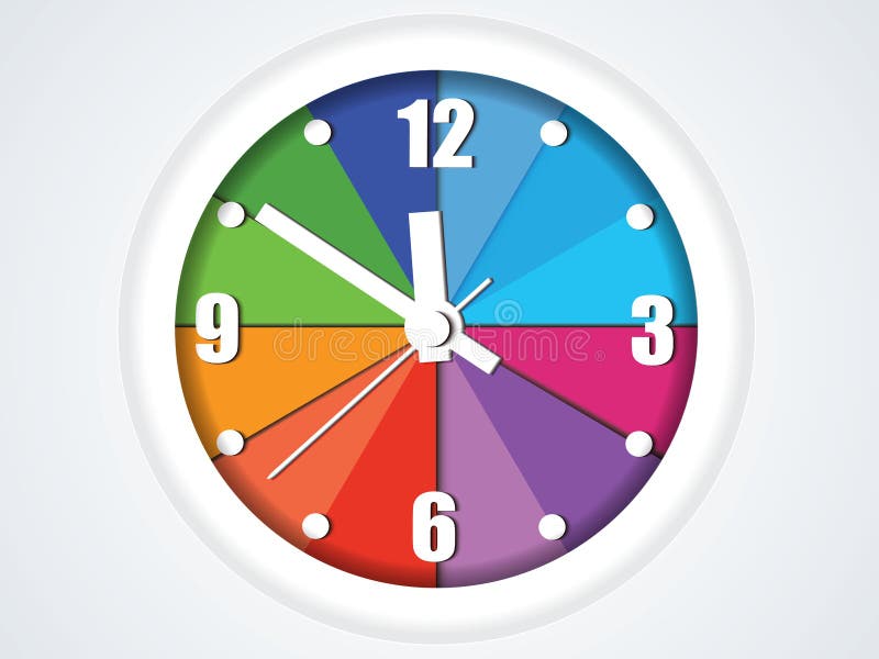Colorful Clock Time Symbol - Transparency Effects Used on Highlight ...