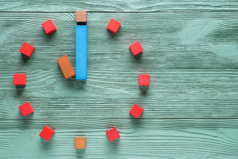 Colorful Clock from Wooden Cubes. Stock Image - Image of clock, timer ...