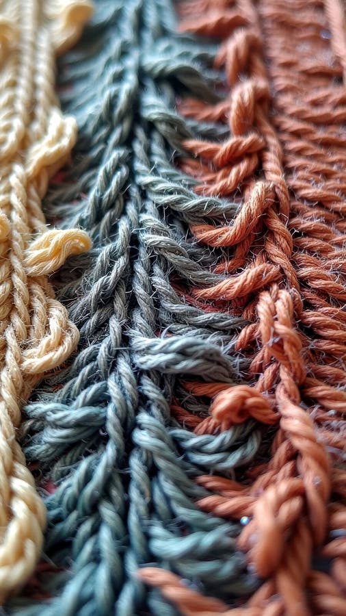 Colorful Close-up of Intricate Crochet Pattern with Textured Yarn Stock ...
