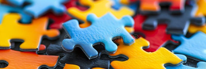Colorful Closeup of Jigsaw Puzzle Pieces a Vibrant and Colorful Closeup ...