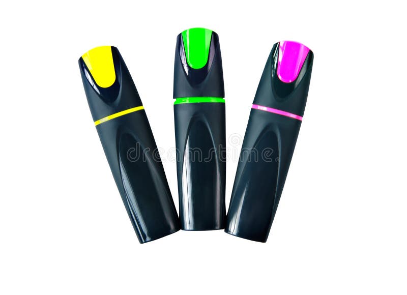 Colorful Close-Up Markers Isolated on White Background Stock Photo ...