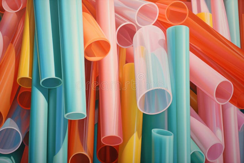 Colorful Closeup Shot of Plastic Pastel Tubes. Generate Ai Stock Photo ...