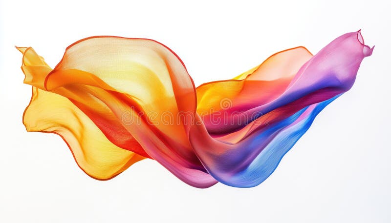 Colorful Cloth Flying in the Air Against a White Background Stock Image ...