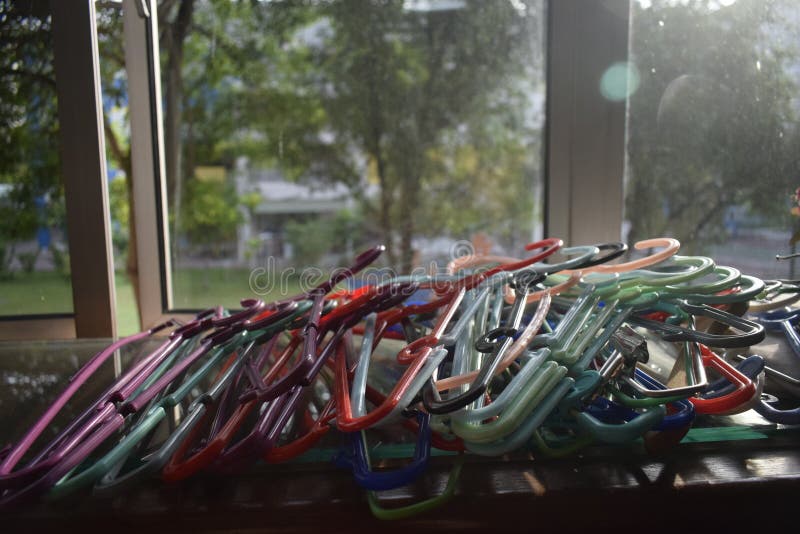 Colorful Cloth hanger stock image. Image of edge, happy - 134002143