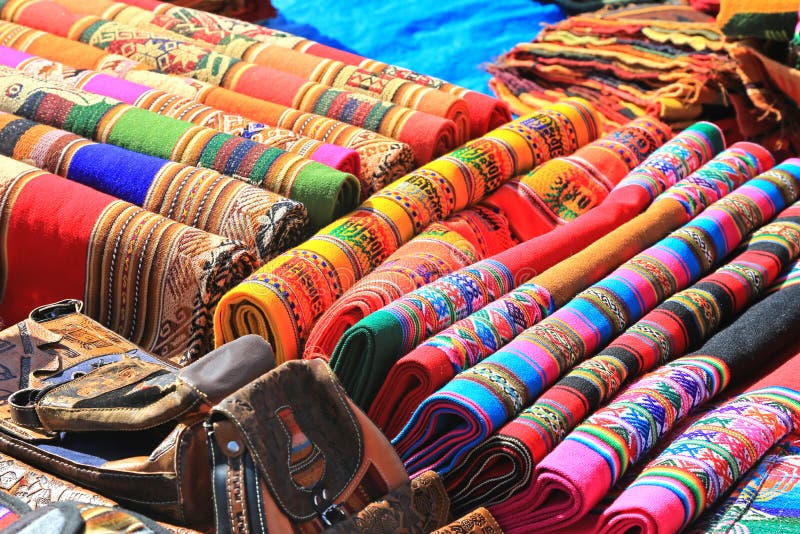 Colorful Cloth in Local Market of Peru Stock Photo - Image of culture ...