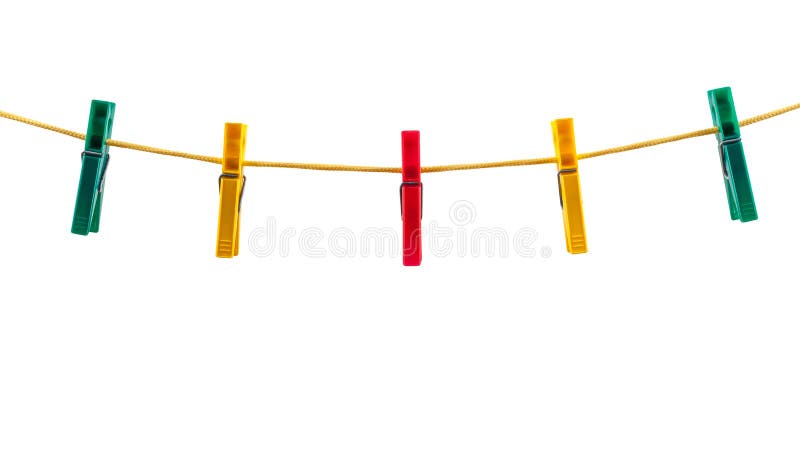 Colorful Clothes Pegs on a Rope Stock Image - Image of colorful ...