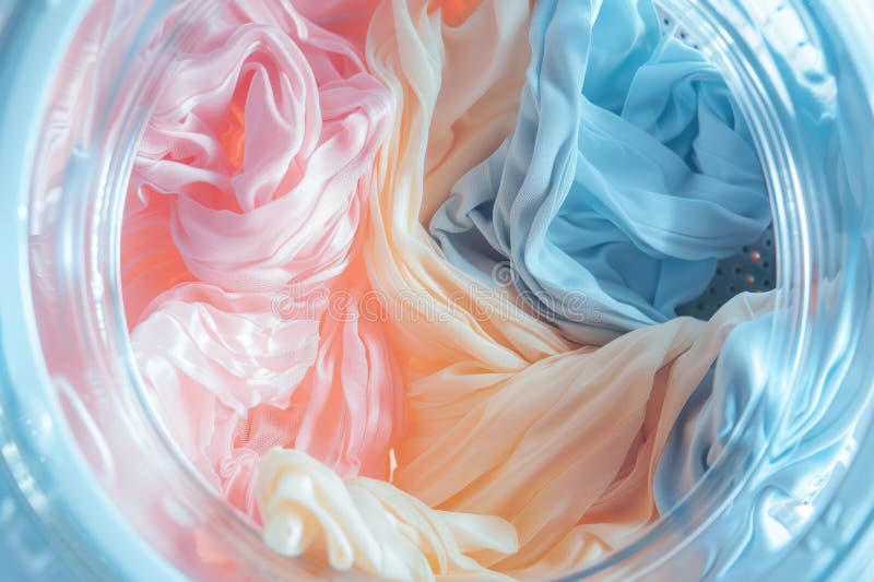 Colorful Clothes Swirling in a Washing Machine Stock Photo - Image of ...