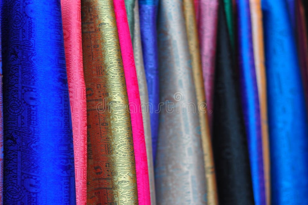 Colorful Cloths with Woven Patterns Stock Photo - Image of cloth ...