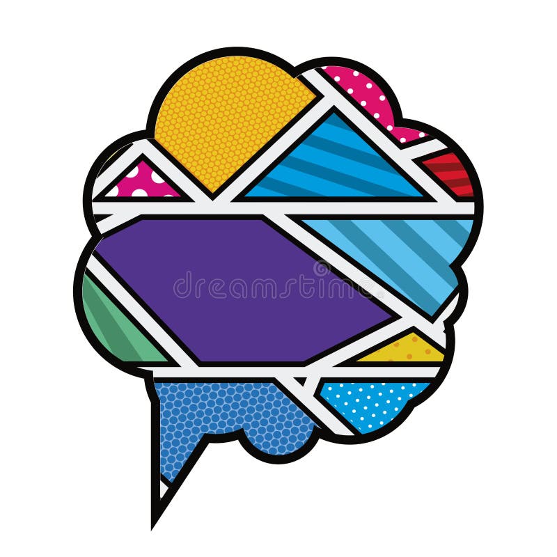 Colorful Cloud Callout with Cumulus in Pop Art Stock Vector ...