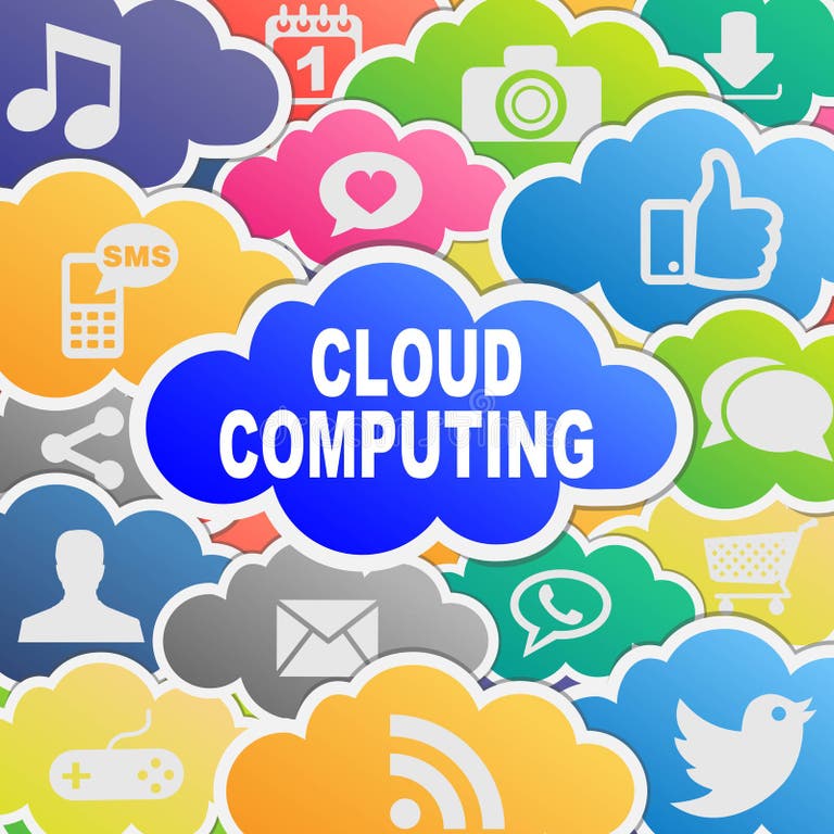 Colorful Cloud Computing Applications Background Stock Vector ...
