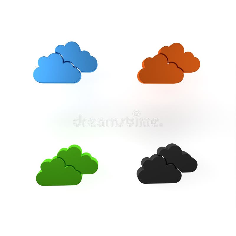 Colorful Cloud Icon Isolated on White Background. Minimalism Concept ...