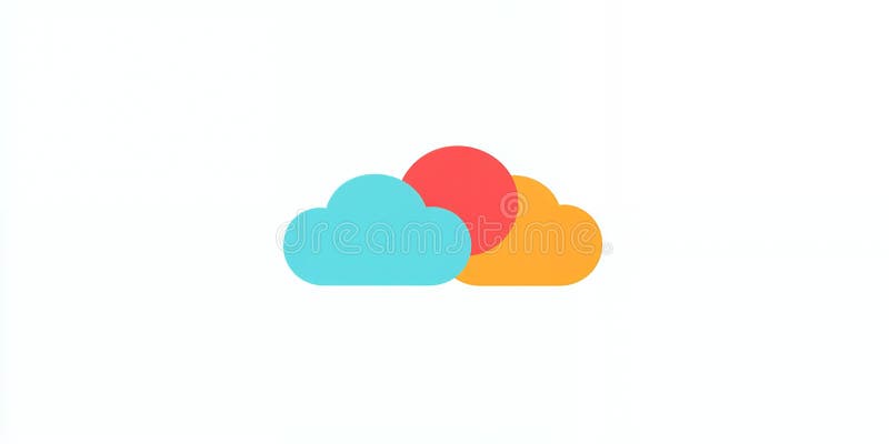Colorful Cloud Icons Teamwork Technology Connectivity Abstract Design ...