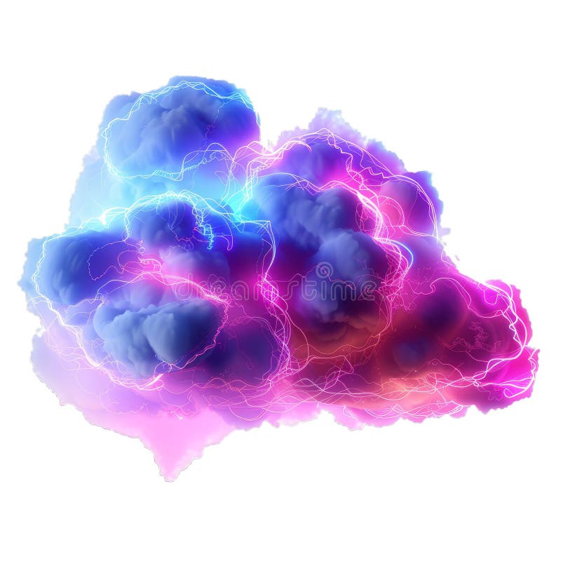 Colorful Cloud with Lightning is Creating a Storm Stock Image ...