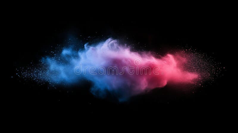 Colorful Cloud of Powder on Black Background, Dynamic Explosion ...