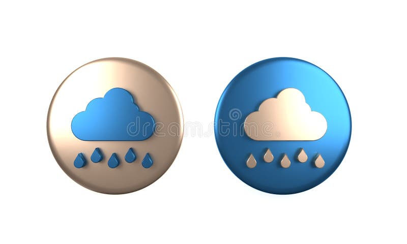 Colorful Cloud with Rain Icon Isolated on White Background. Rain Cloud ...