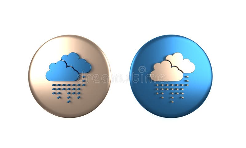 Colorful Cloud with Rain Icon Isolated on White Background. Rain Cloud ...
