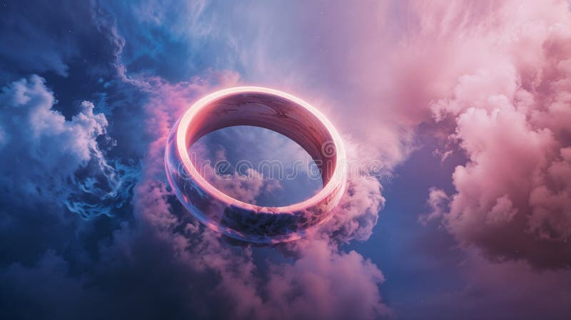 Colorful Cloud and Round: a Colorful Glowing Circular Shape in Cloud ...