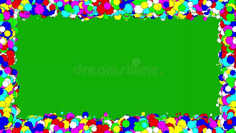 Colorful Cloud Shapes Frame Motion Graphics with Green Screen ...