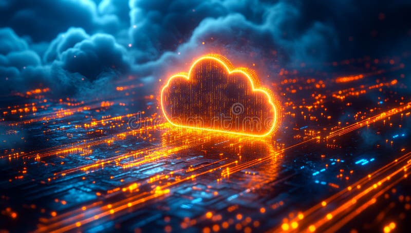 Colorful Cloud Tech Visuals Stock Image - Image of innovation ...