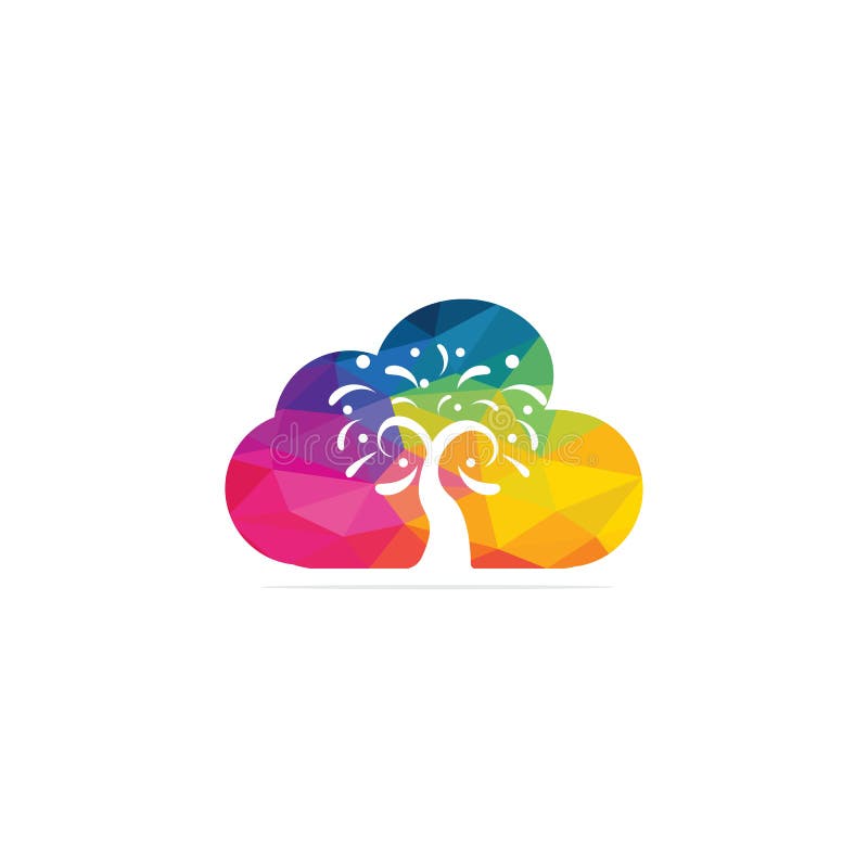 Colorful Tree Vector Logo Design. Stock Illustration - Illustration of ...