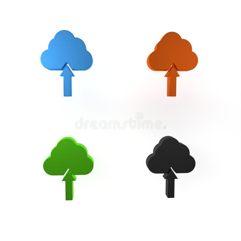 Colorful Cloud Upload Icon Isolated on White Background. Minimalism ...
