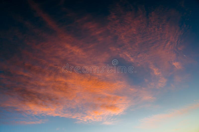 Colorful Clouded Sky at Sunset Stock Photo - Image of clouds, nature ...