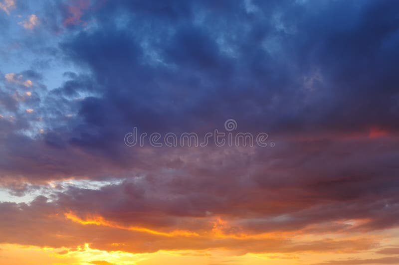 Colorful Clouds in Bright Sunset Stock Image - Image of outdoor, heaven ...