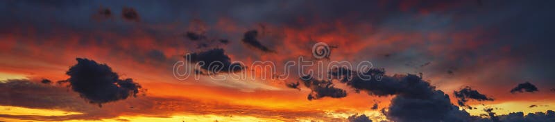 Colorful Clouds on the Dramatic Sky. Panorama Stock Photo - Image of ...